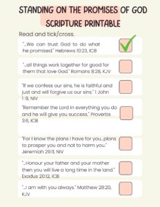Standing On The Promises Of God - Free Printable - Bible Activities For ...