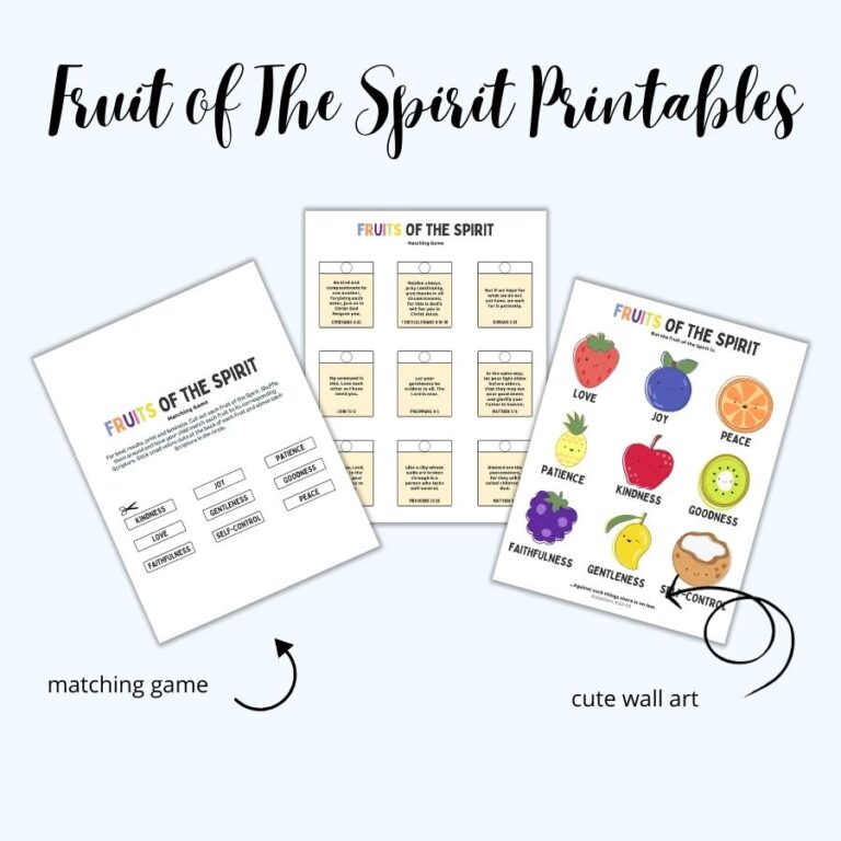 Free Fruit Of The Spirit Printables For Kids - Bible Activities For Kids